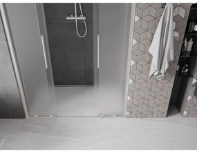 Mexen Velar L Duo, posuvné sprchové dveře do otvoru 160 cm, 8mm sklo námraza, broušená ocel, 871-160-003-32-97