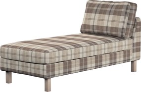 Potah na šezlong IKEA Karlstad samostatný, krátký barva béžová látka pletený vzor, vzorované