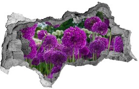 Wallmuralia Nálepka 3D díra samolepící Květy česneku 95x73 cm