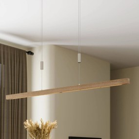 Quitani LED závěsné svítidlo Nora, přírodní dub, délka 118 cm