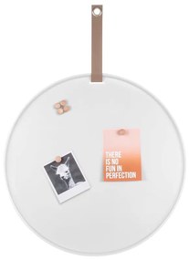 Bílá kovová nástěnka PT LIVING Perky, ø 50 cm