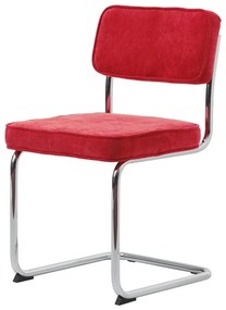 Červená manšestrová jídelní židle Rupert – Unique Furniture