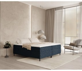 Tmavě modrá boxspring postel s úložným prostorem 160x200 cm Araya – Maison de Rêve