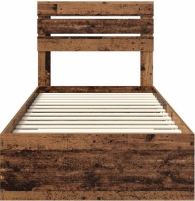 Rám postele s čelo Staré dřevo 90 x 190 cm Kompozitní dřevo 3411697