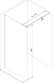 Mexen Kioto sprchová zástěna 120x200 cm 8 mm, profil růžové zlato, šedé sklo, 800-120-101-60-40