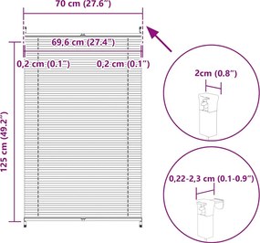 vidaXL Plisované žaluzie / rolety Plisse 70 x 125 cm - [240598] Barva: Bílá