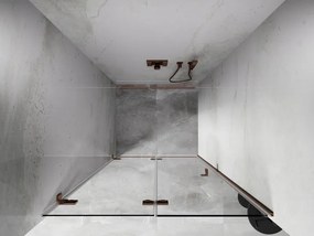 Mexen Lunar-F sprchové dveře skládací levé 70 cm, transparentní, kartáčovaná měď - 836-070-000-65-00-L