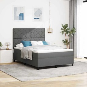 Postel s boxspringem s čelo Tmavě šedá 160 x 200 cm textil 3339477