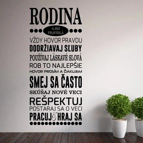 Samolepky na stenu - Rodinné pravidlá SK Barva: Červená světlá, Velikost: 100x43 cm