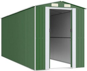 Zahradní kůlna zelená 192x523x223 cm pozinkovaná ocel 3147431