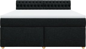 Box spring postel s matrací černá 180x200 cm textil 3289068