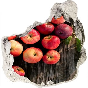 Wallmuralia Nálepka 3D díra na zeď Jablka na stole 75x75 cm