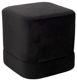 Černý sametový puf / stolička Square - 46*46*46cm