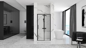 Jednokřídlé posuvné sprchové dveře REA RAPID SLIDE pro instalaci do niky 110 cm, černé