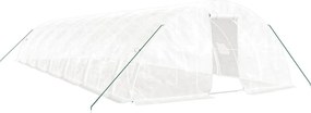 Skleník s ocelovým rámem bílý 70 m² 14 x 5 x 2,3 m 3188099