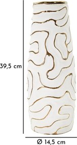 Váza Lia 39 cm bílá/zlatá