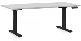 Výškově nastavitelný stůl OfficeTech D, 160 x 80 cm, černá podnož