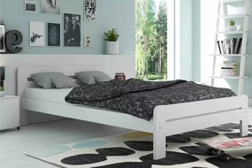BMS Group Dřevěná postel Dallas s matrací 200x140 bílá