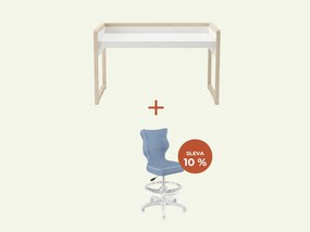 Benlemi Dětský rostoucí stůl STOLLY se dvěma výškami stolu + ergonomická židle MODRÁ Zvolte rozměr židle: dítě 133 - 159 cm (výška stolu 71 - 82 cm)