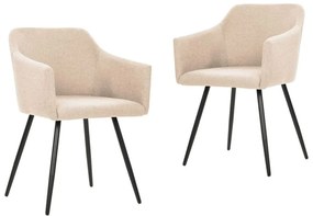Petromila Dining Chairs 2 pcs Cream Fabric