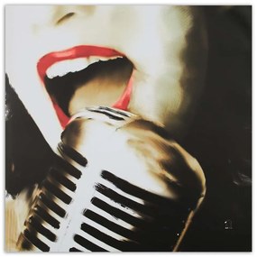 Obraz na plátně Žena Hudba Zpěv - 60x60 cm