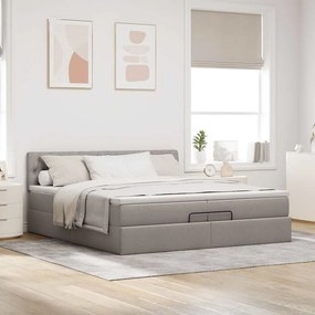 Osmanský rám postele s matrací taupe 200x200 cm textil 3311571