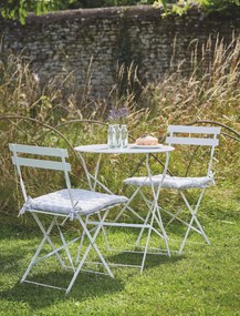Garden Trading Zahradní set stolku s židlemi Chalk, šedá barva, kov