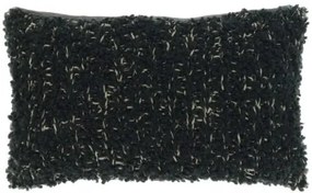 UniqueLiving Dekorativní polštář s uzlíky černozelený Joey-40x60cm