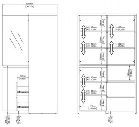 Tvilum Vitrína Nerea 317 jackson hickory/bílý lesk