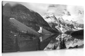 Obraz nádherná horská krajina v černobílém provedení
