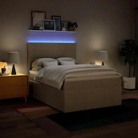 Box spring postel s matrací krémová 140x190 cm textil 3293968