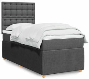 Box spring postel s matrací tmavě šedá 90x190 cm textil 3291926