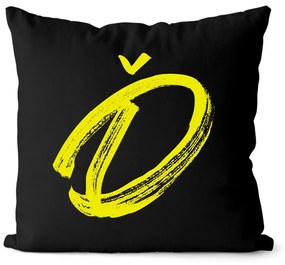 Polštář – písmeno D (Velikost: 55 x 55 cm, Barva: Žlutá)