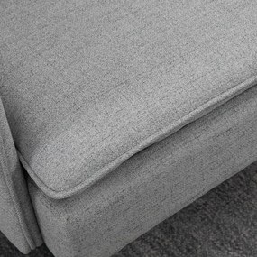 HOMCOM Dvoumístná pohovka loveseat s polštáři ve vzhledu lnu, dvojsedák do obývacího pokoje a ložnice, šedá, 139 x 68 x 76 cm | Aosom.de