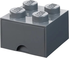 Úložný box lego úložný box 4 s šuplíkem - tmavě šedá