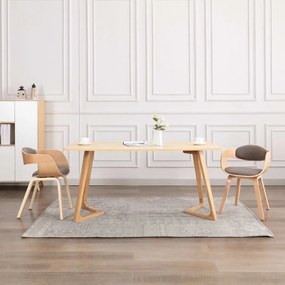 Jídelní židle 2 ks ohýbané dřevo a taupe textil - Default Title