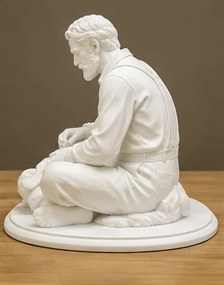 soška, dekorativní, muš a pes, 7x7 cm, pryskyřice, barva bílá, Dekorino SF20260029