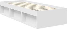 Rám postele s čelo Bílá 75 x 190 cm Masivní borové dřevo 3409417