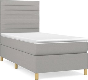 Box spring postel s matrací světle šedá 80 x 200 cm textil 3142369
