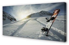 Obrazy na plátně Deska ve sněhu horách 140x70 cm