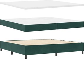 Postel s boxspringem s čelo Tmavě zelená 200 x 200 cm samet 3344537