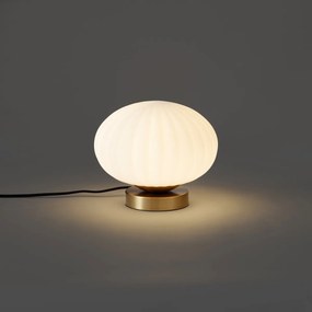 Designová stolní lampa mosazná s opálovým sklem - Mochi