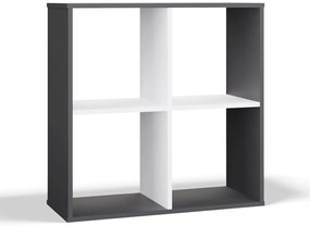 Regál MALAX 2X2 antracit/bílá