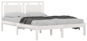 Rám postele bílý masivní dřevo 140 x 200 cm,  3105536