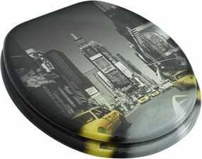 WC sedátko z MDF s víkem, potisk s motivem New Yorku 141481