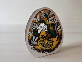 3D velikonoční vajíčko s motýlem Přírodní