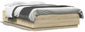 Rám postele dub sonoma 140 x 200 cm kompozitní dřevo