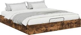 Ottoman postel Uzený Dub 203 x 160 x 25 cm Dřevěný materiál 3409217