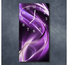 Nástěnné hodiny obrazové na skle - Abstrakt fialový
