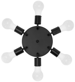 Toolight - Stropní svítidlo 6xE27 kovové APP709-6C, černá, OSW-05208